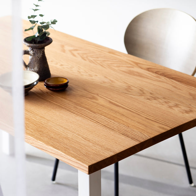 THE TABLE / 無垢 ホワイトオーク × Black Steel（クリア塗装） – KANADEMONO