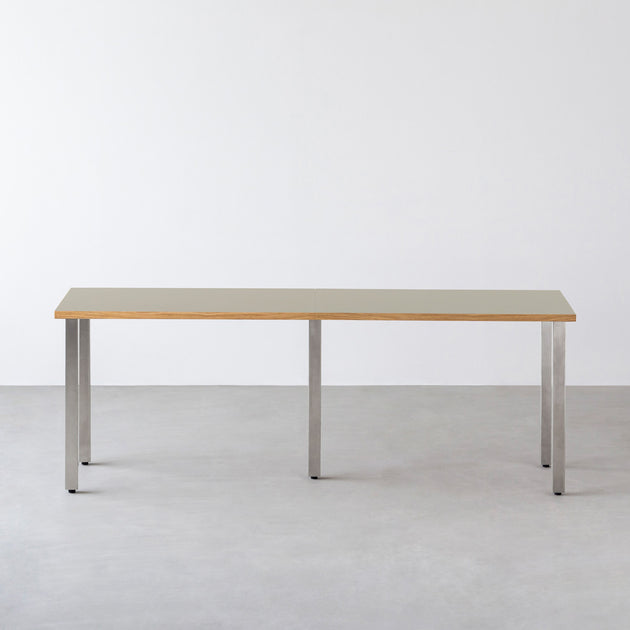 THE TABLE / リノリウム ベージュ・グレー系 × Stainless × W181 - 300cm D40 - 69cm ...