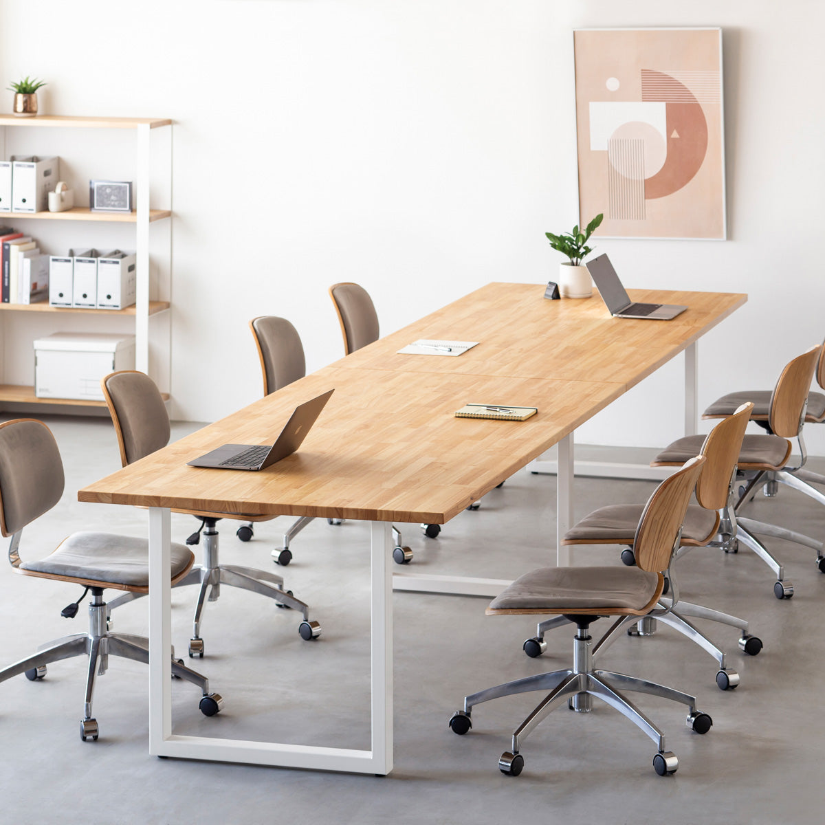 THE TABLE / ラバーウッド ナチュラル × White Steel × W301 - 400cm – KANADEMONO