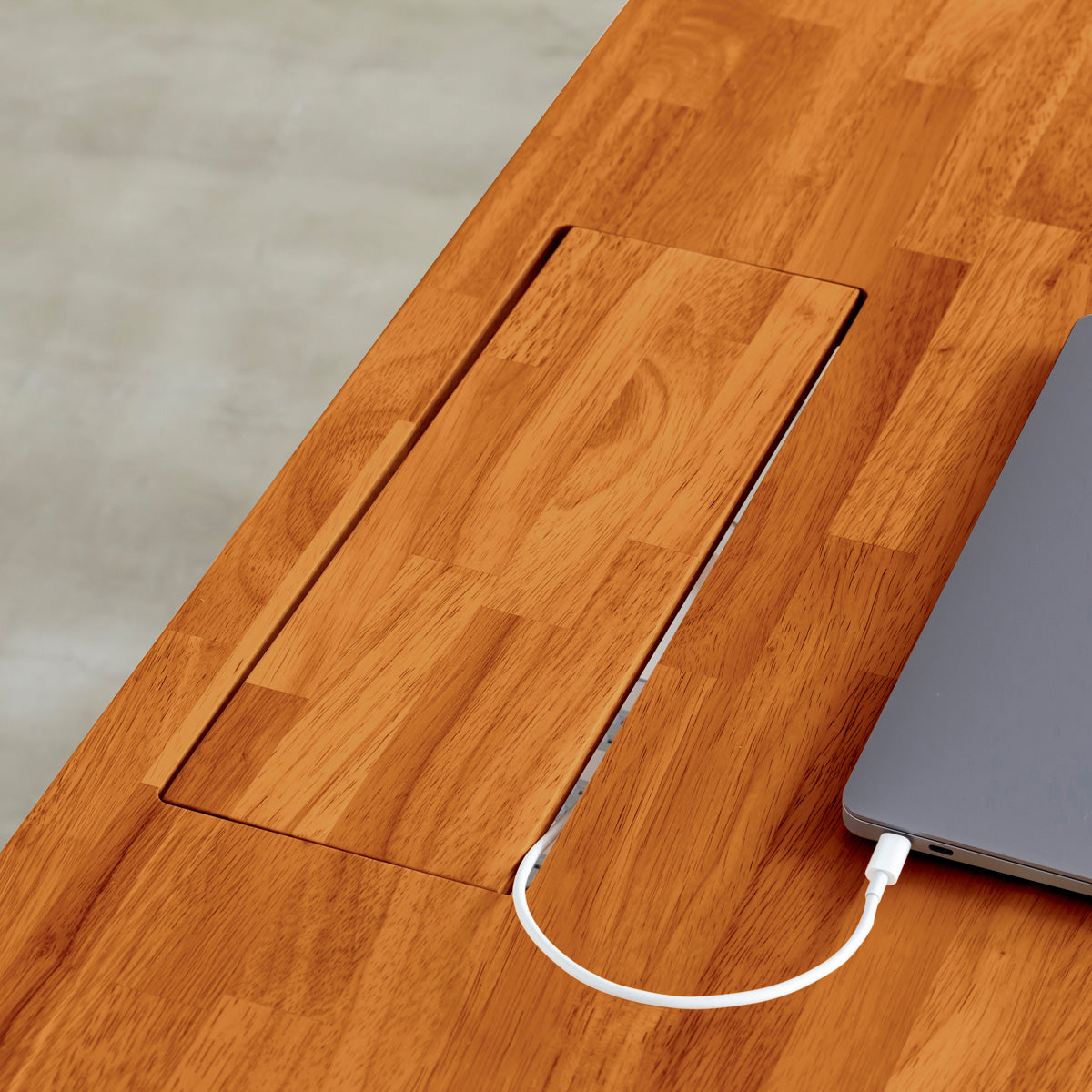 THE TABLE / ラバーウッド ブラウン × Stainless × W301 - 400cm 配線トレー付き – KANADEMONO