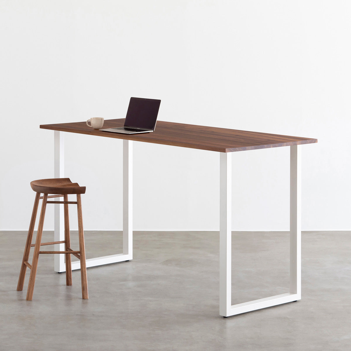 THE TABLE / スタンディングデスク × 無垢 ウォルナット × White Steel – KANADEMONO