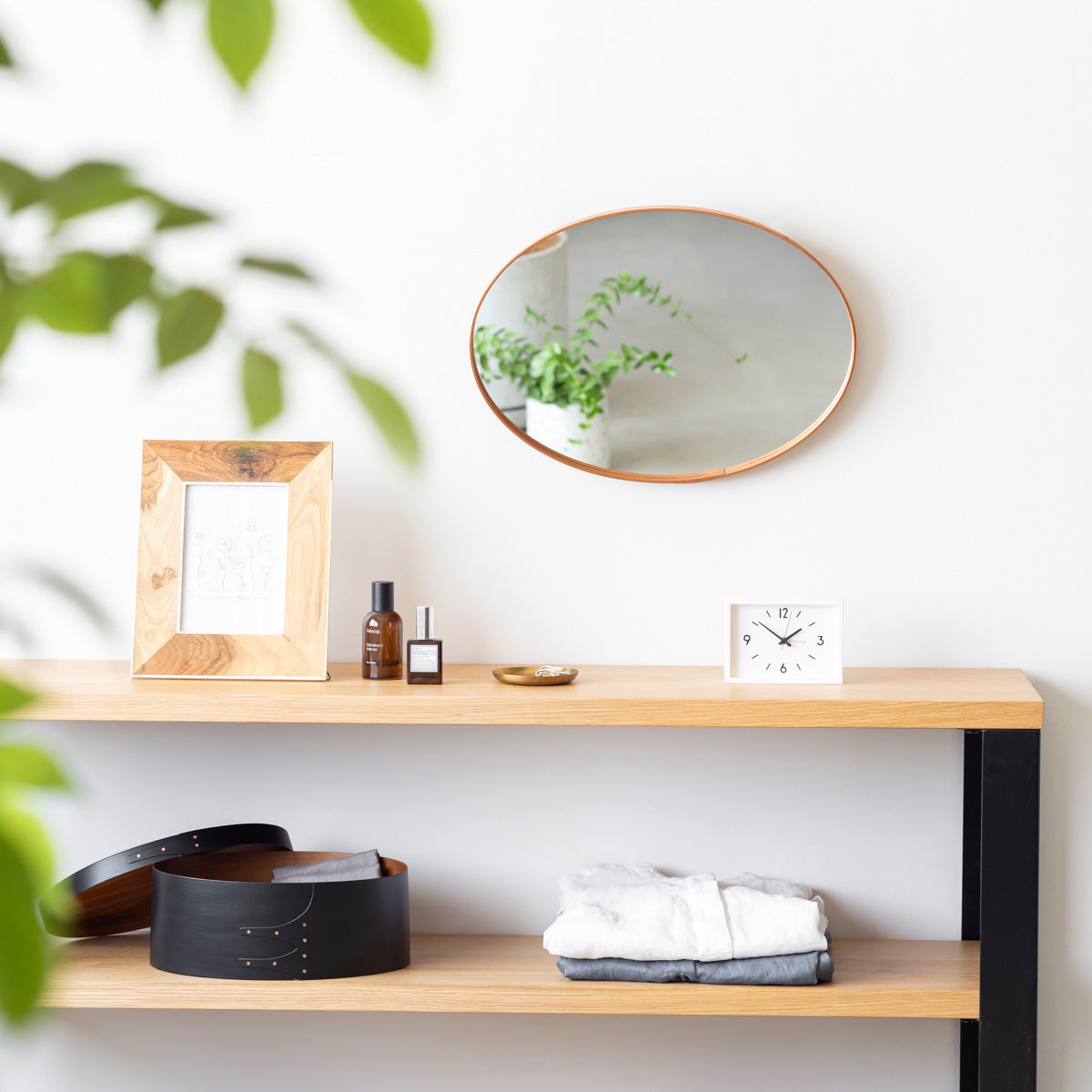 Curve - Wood チェリー材 シェーカーミラー オーバル型 – KANADEMONO