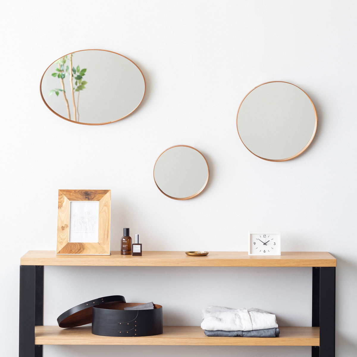 Curve - Wood チェリー材 シェーカーミラー オーバル型 – KANADEMONO