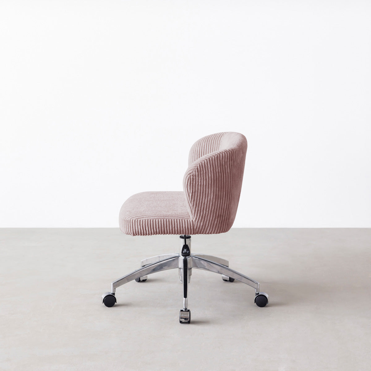 Modern - Fabric 丸みのある ベロア調 デスクチェア – KANADEMONO