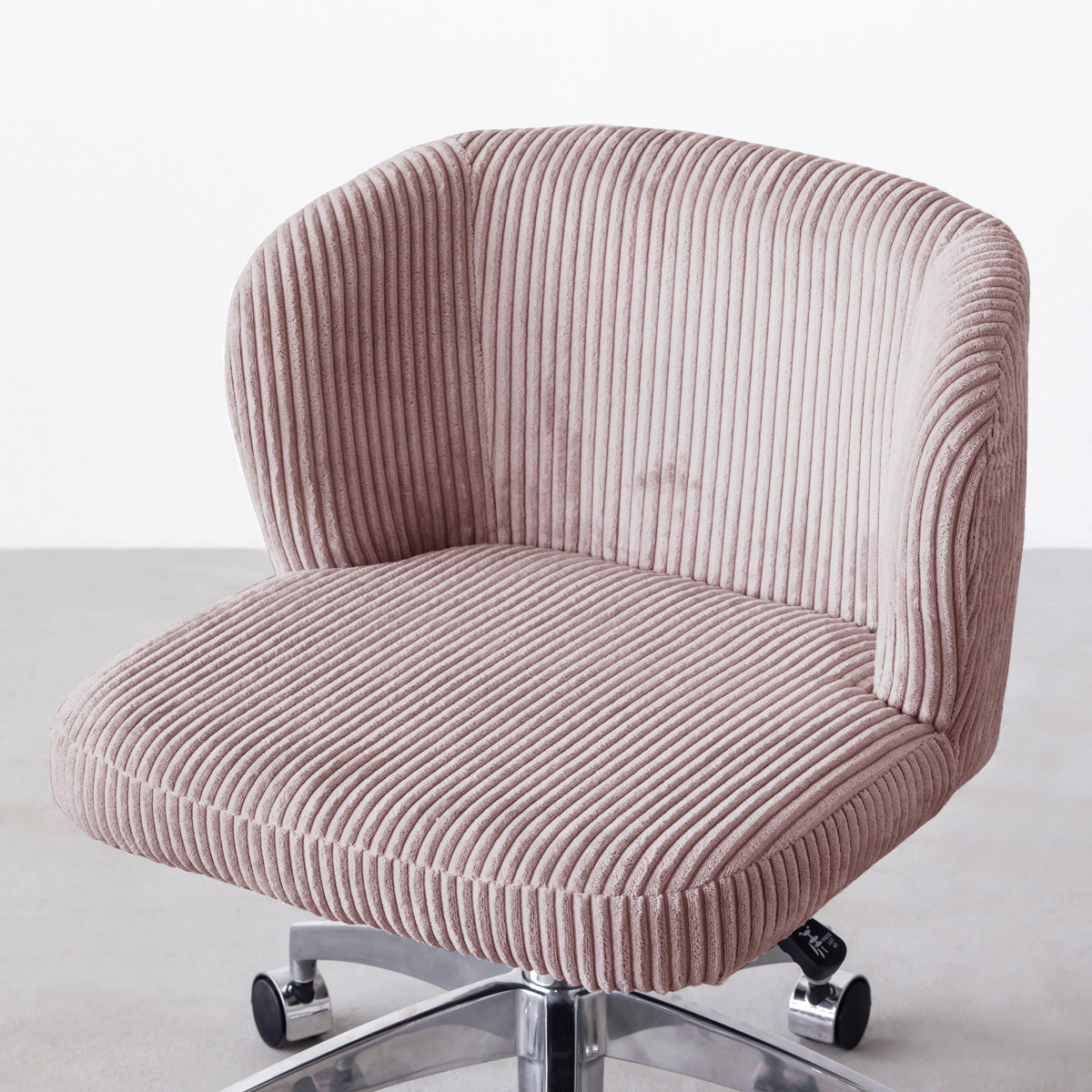 Modern - Fabric 丸みのある ベロア調 デスクチェア – KANADEMONO