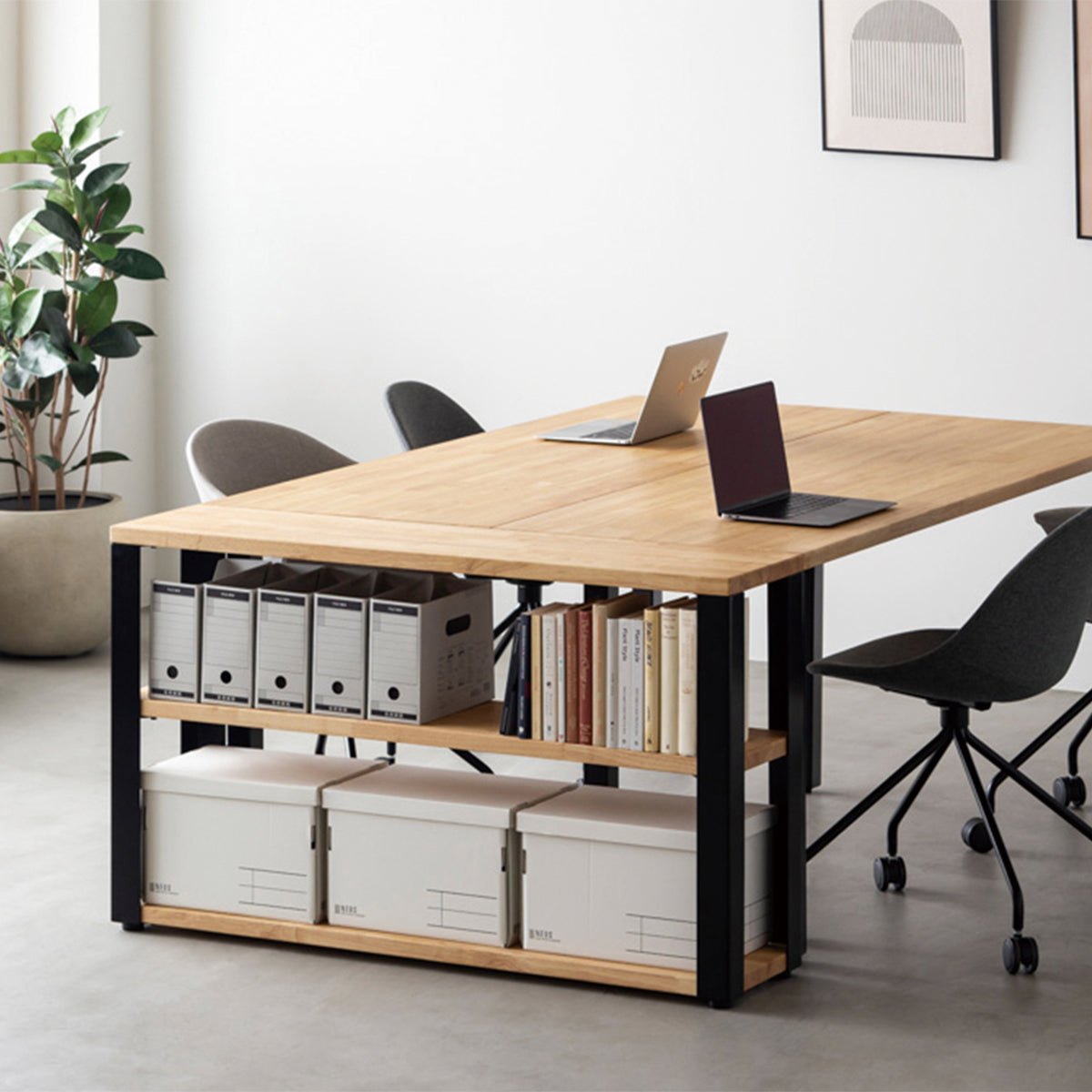 THE STORAGE SHELF / ラバーウッド ナチュラル × Black Steel – KANADEMONO