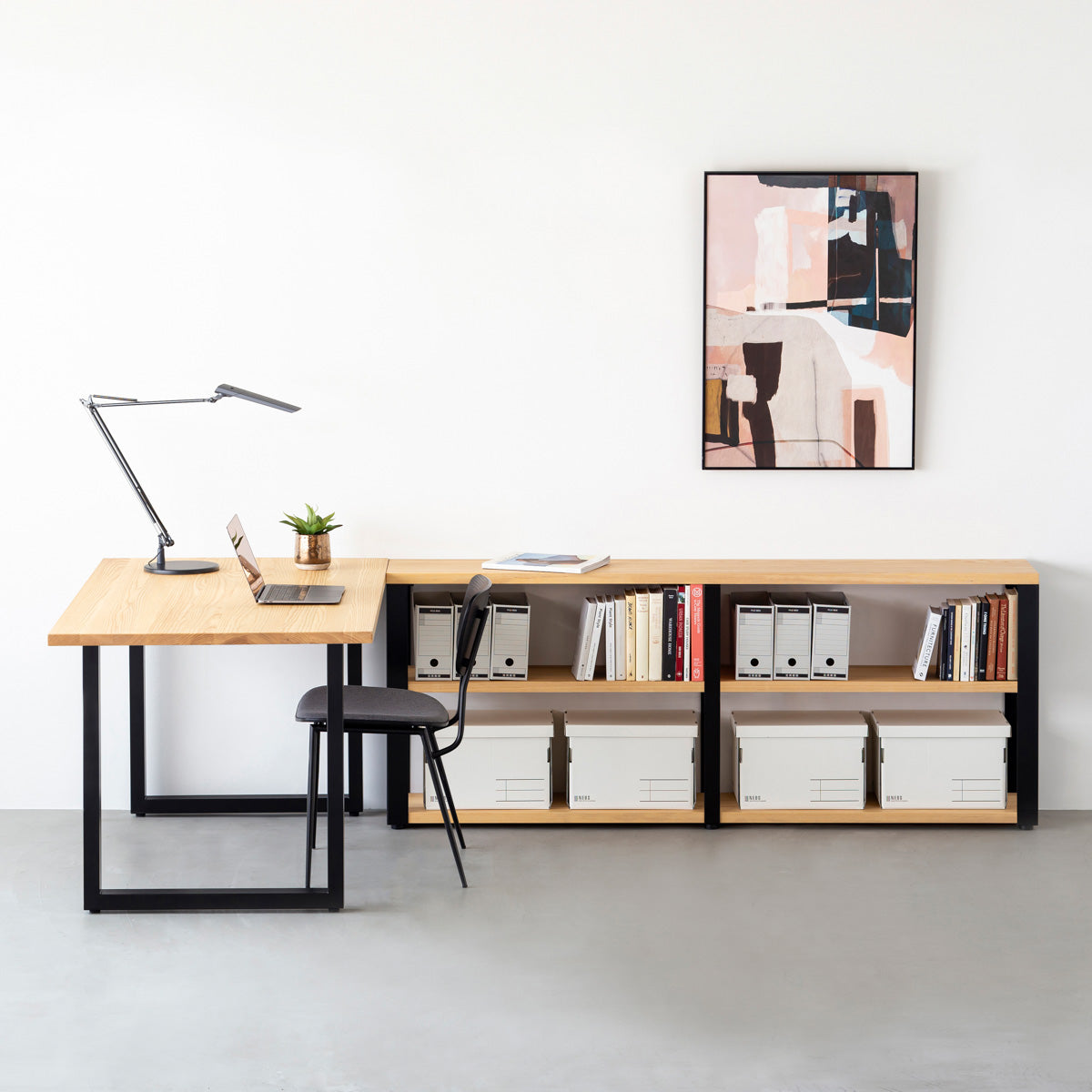 THE STORAGE SHELF 3段 / 無垢 ホワイトアッシュ × Black Steel – KANADEMONO