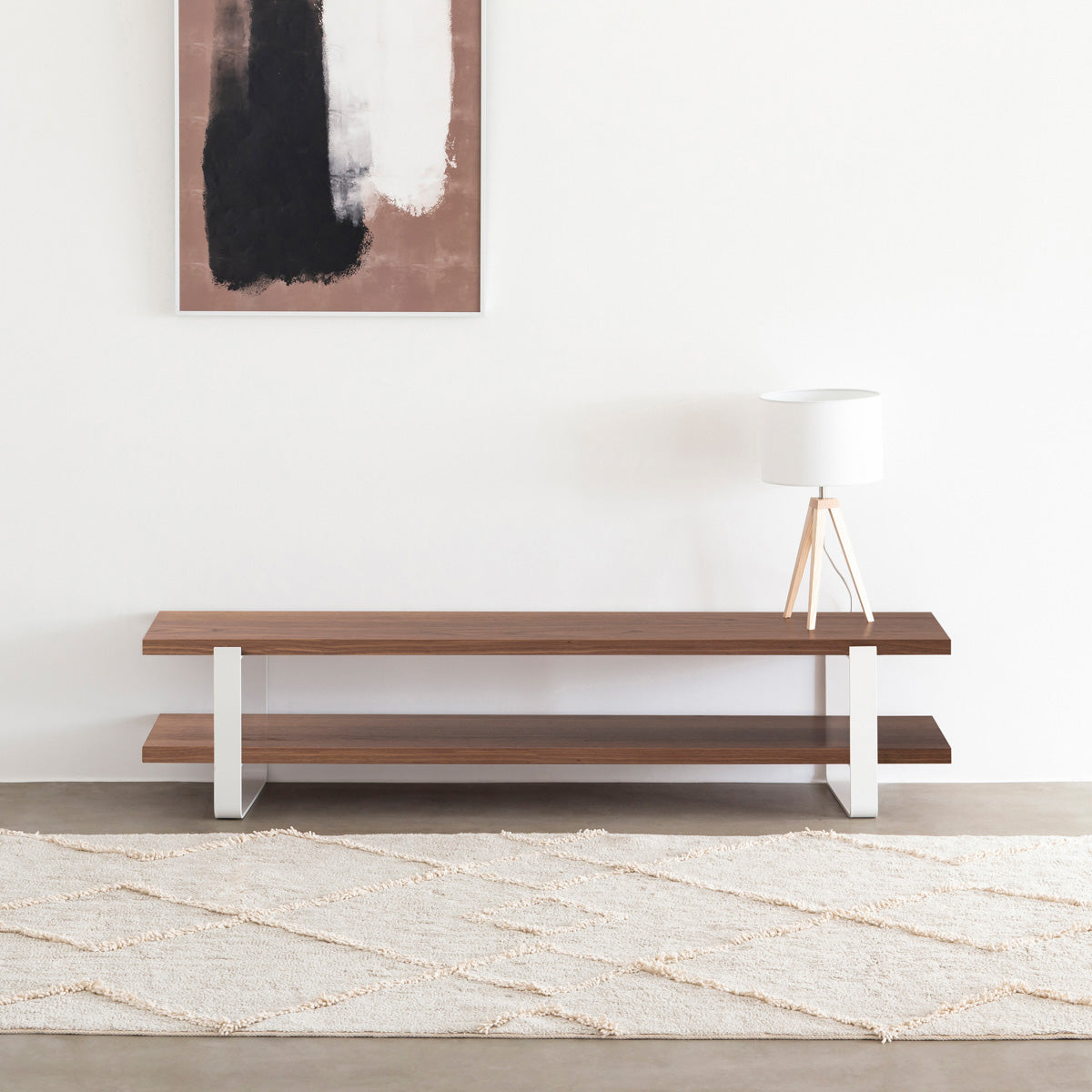 THE TV BOARD / LOW TABLE ウォルナット × White Steel – KANADEMONO