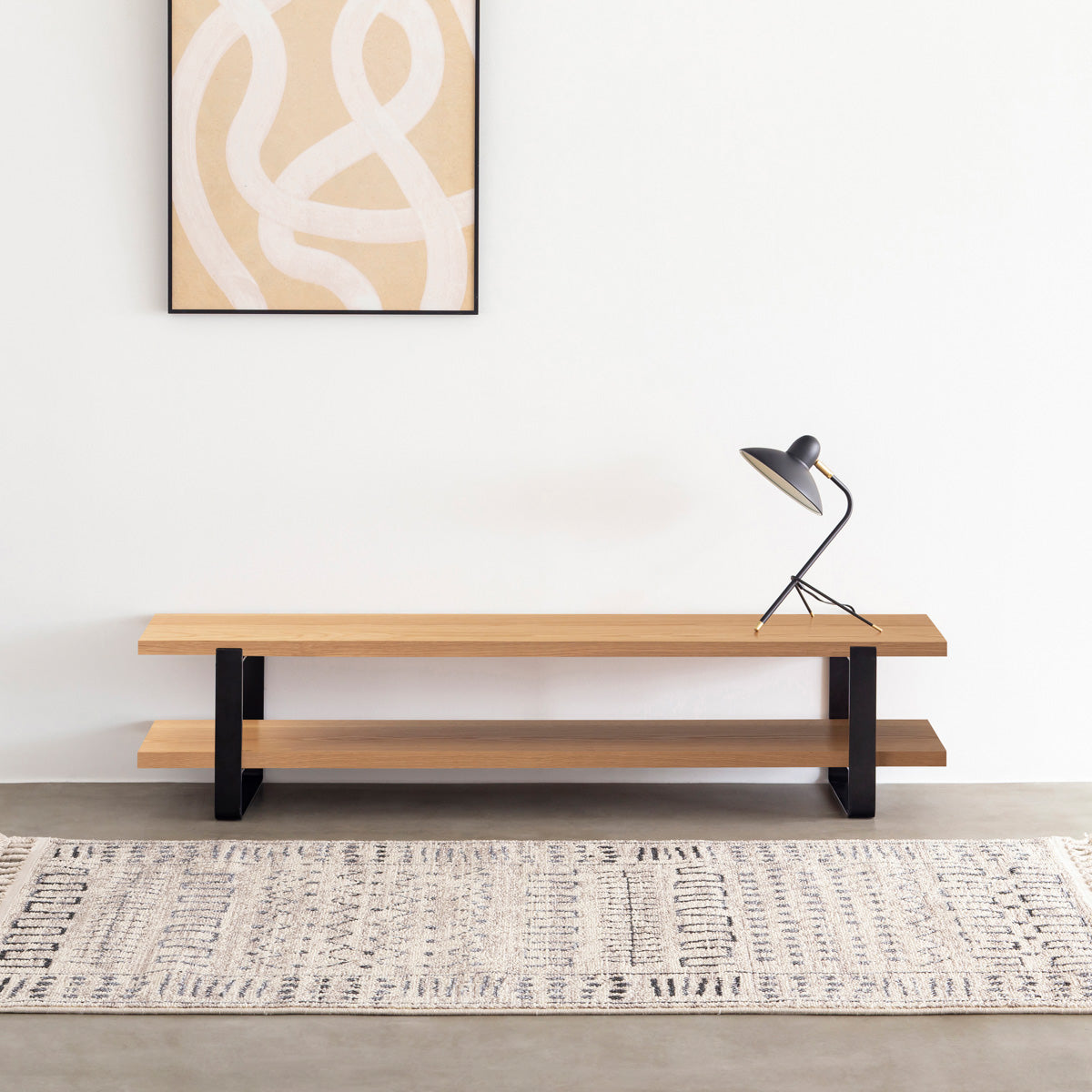 THE TV BOARD / LOW TABLE ホワイトオーク × Black Steel – KANADEMONO