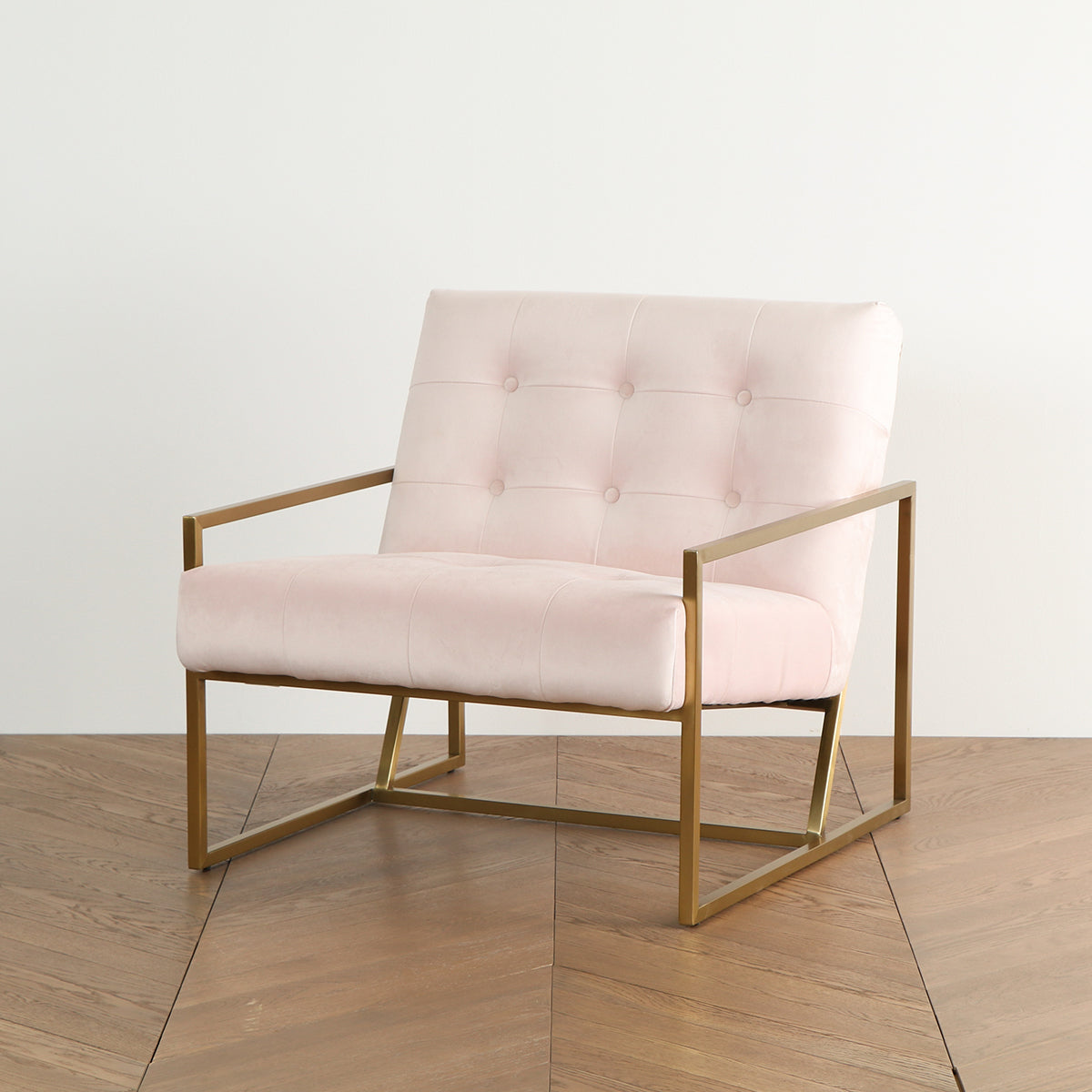 Gold Frame Velvet Lounge Chair – KANADEMONO