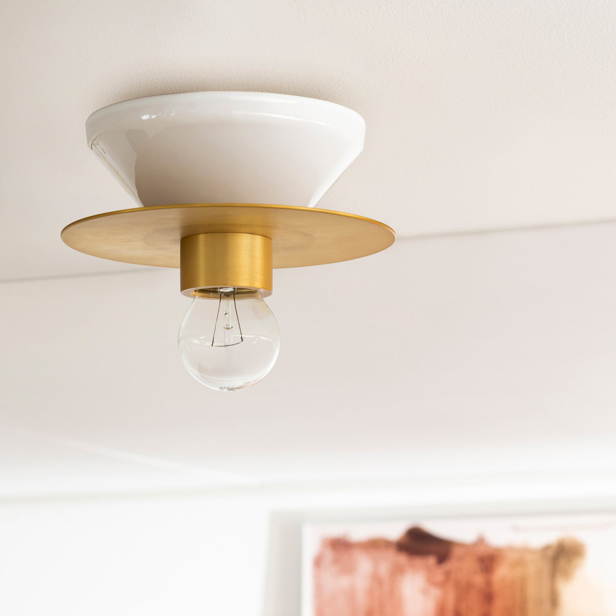 コンテンポラリー シーリングライト ホワイト×ゴールド – KANADEMONO
