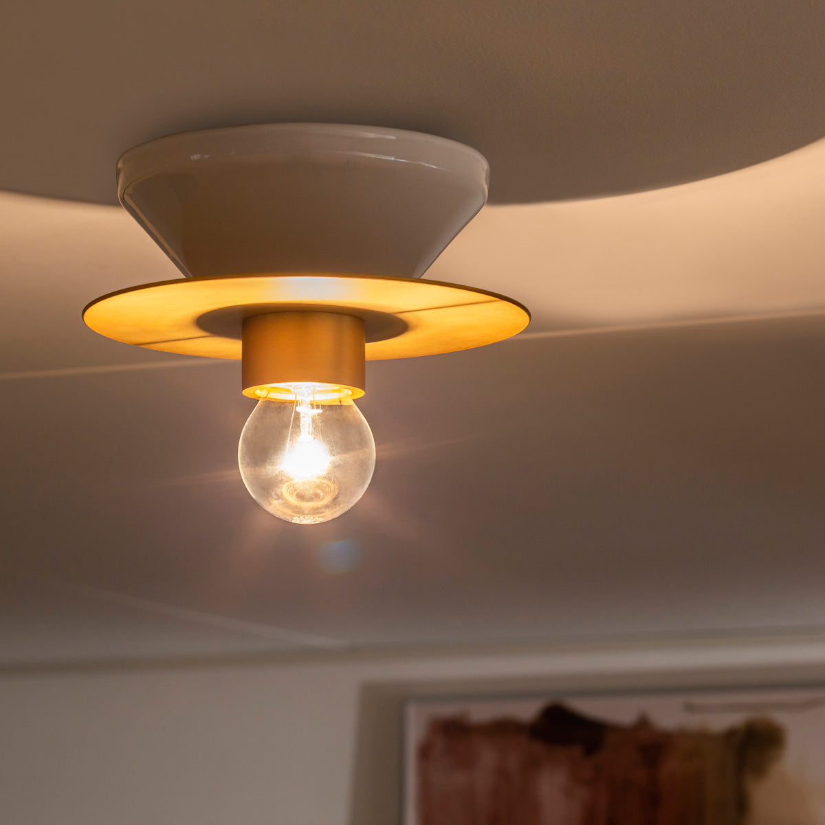 コンテンポラリー シーリングライト ホワイト×ゴールド – KANADEMONO