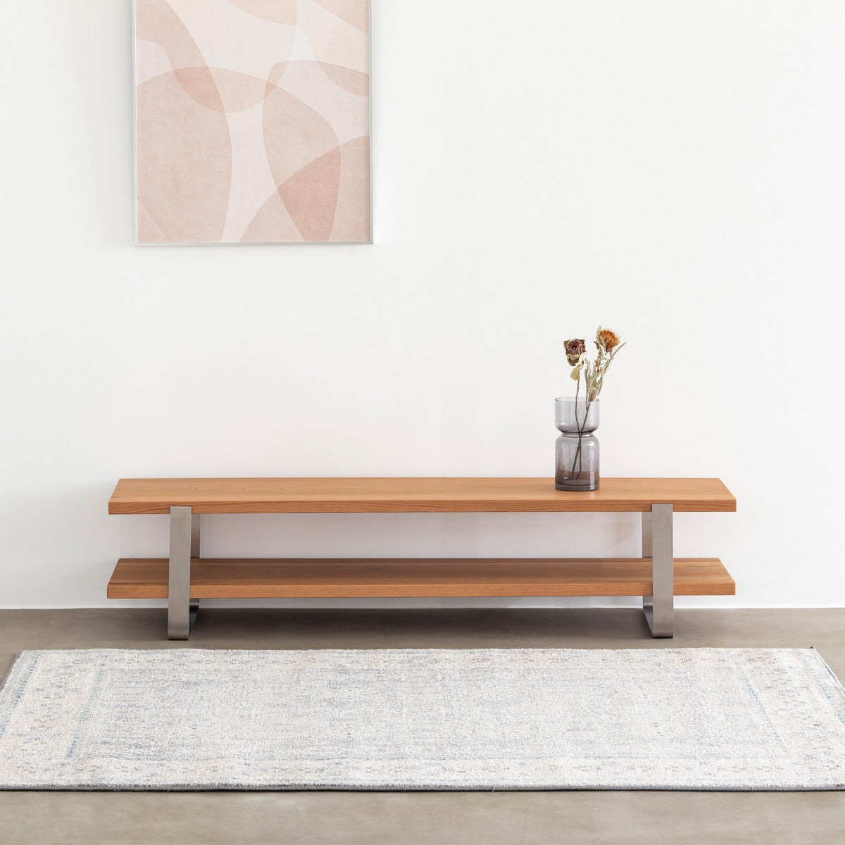 THE TV BOARD / LOW TABLE 無垢 ブラックチェリー × Stainless – KANADEMONO