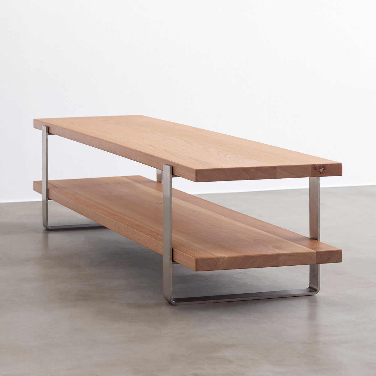 THE TV BOARD / LOW TABLE 無垢 ブラックチェリー × Stainless – KANADEMONO