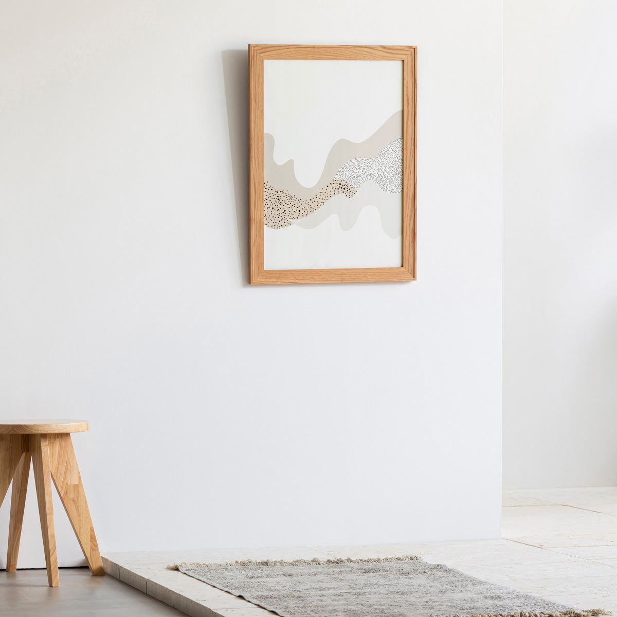 OAK Art Frame 暮らしにアートを White ＋ Dot Simple Natural #5 – KANADEMONO
