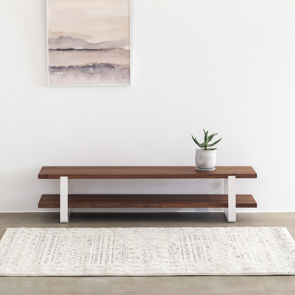 THE TV BOARD / LOW TABLE 無垢 ウォルナット × White Steel – KANADEMONO