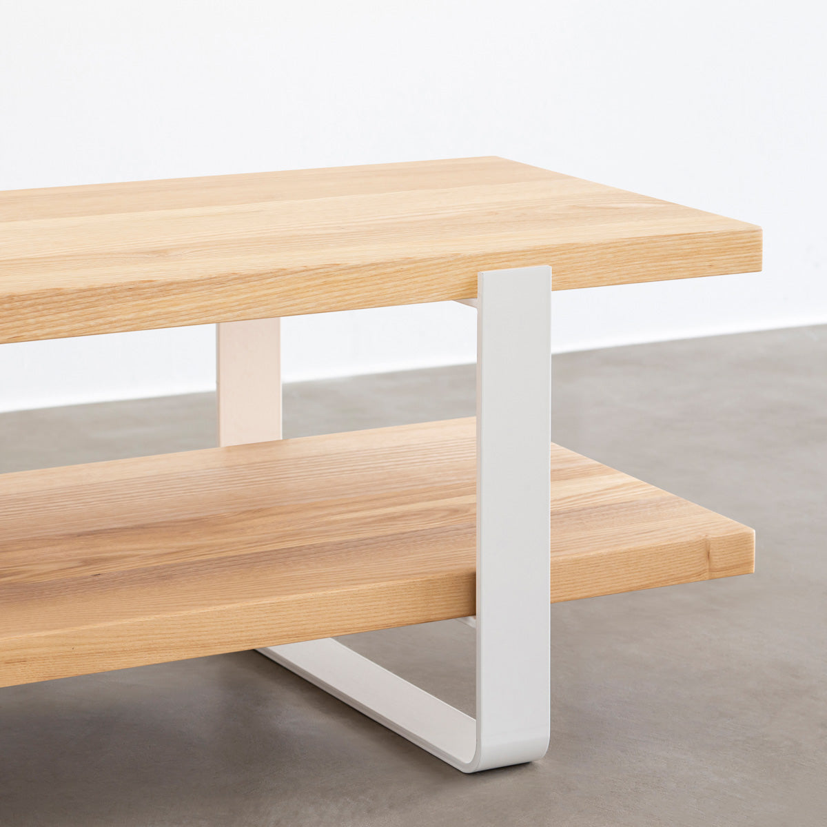 THE TV BOARD / LOW TABLE 無垢 ホワイトアッシュ × White Steel – KANADEMONO