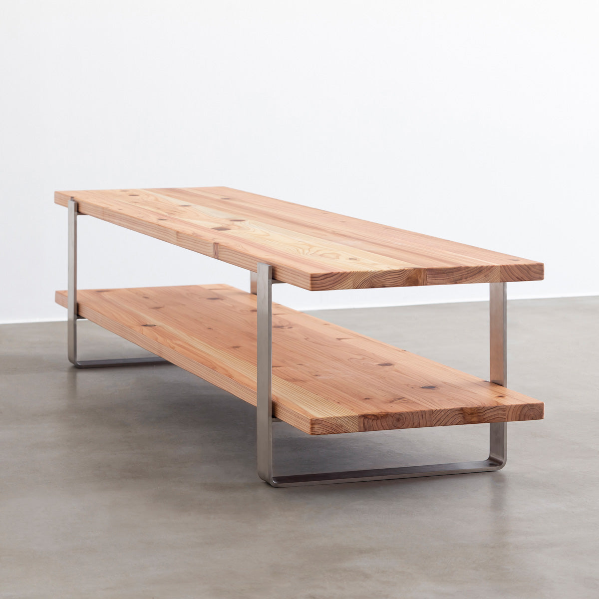 THE TV BOARD / LOW TABLE 無垢 杉 × Stainless – KANADEMONO