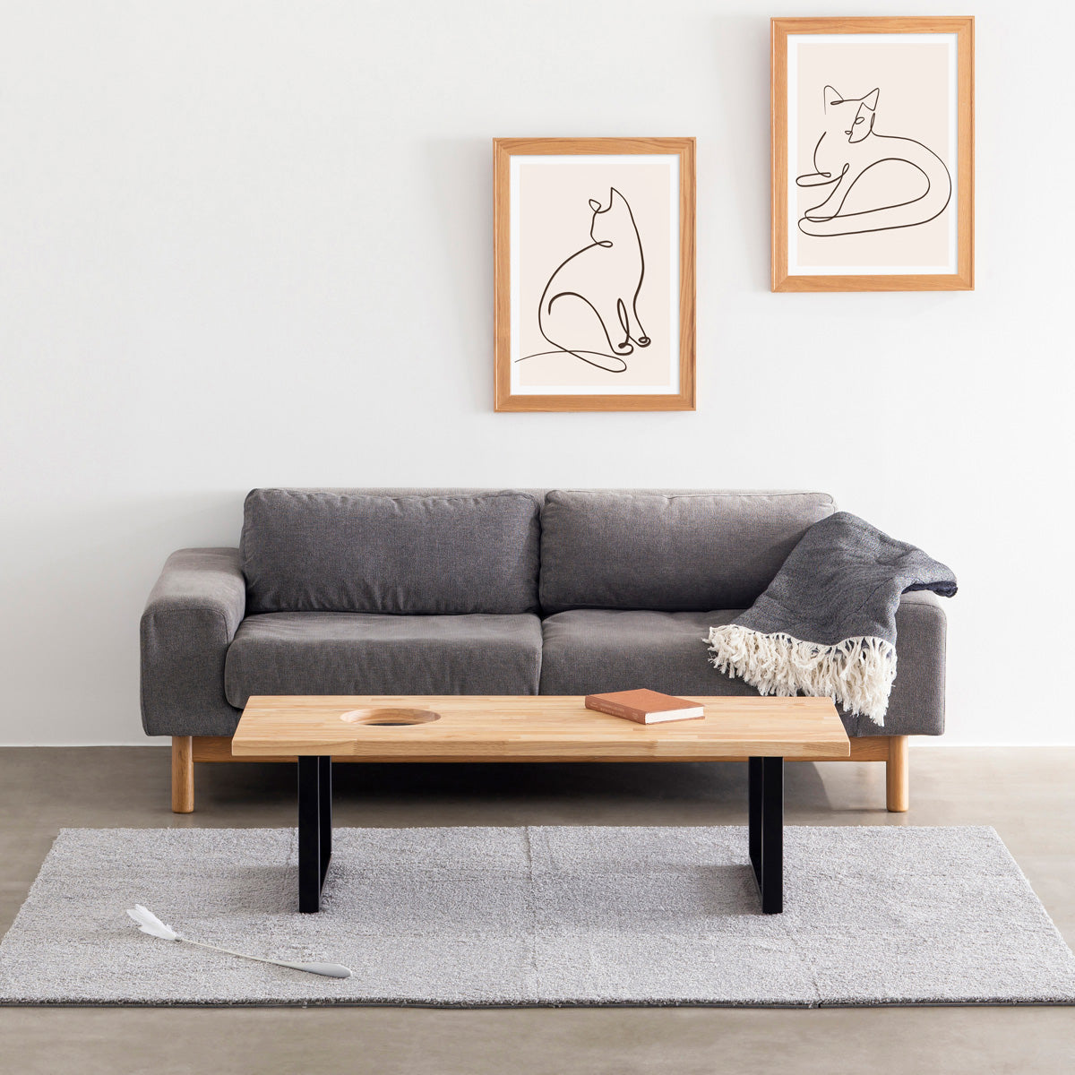 Neko #2 アートポスター・ウッドフレーム セット – KANADEMONO